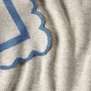 Studio McGee | Bedding | Scalloped Edge Throw Blanket Blue Threshold ...